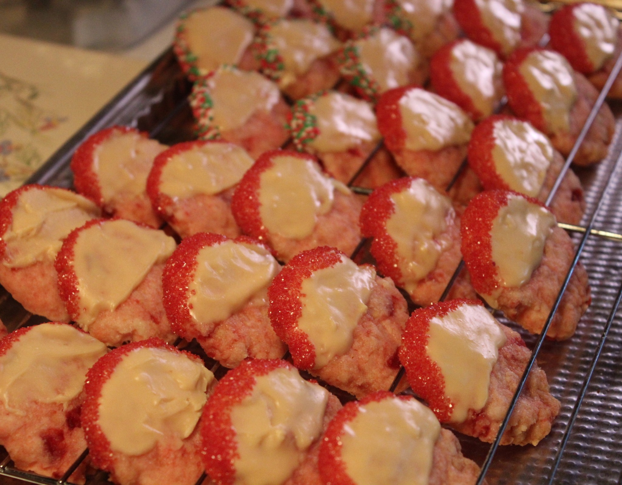 White Chocolate Cherry Shortbread Cookies | Delicious on a Dollar
